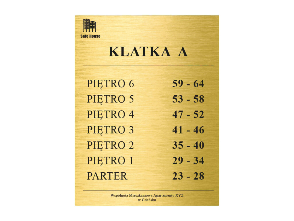 Tabliczka do windy 200x150 mm - Grawer Gdańsk | Grawer Drewna | Metalu ...